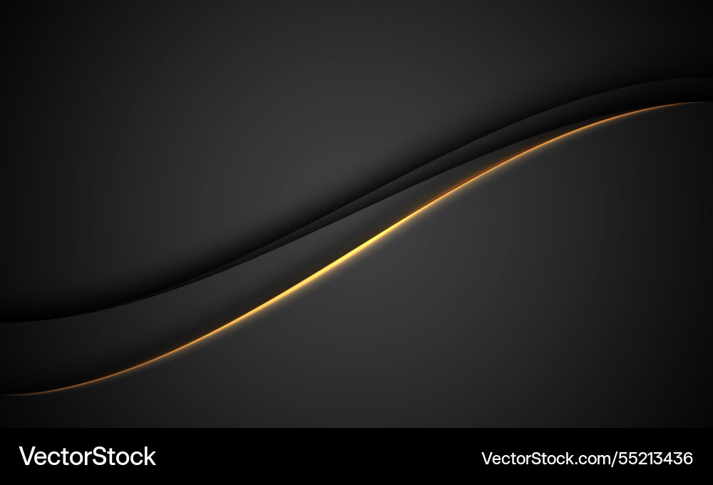 Abstract gold light curve shadow luxury on black Vector Image