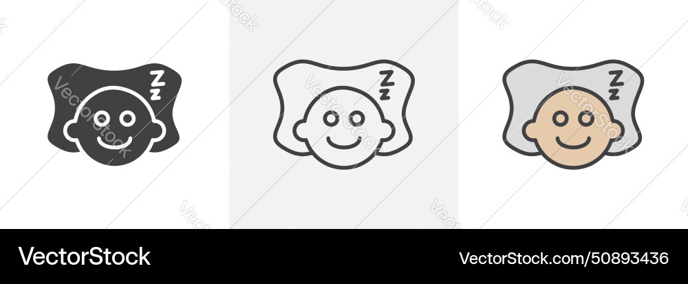 Sleeping icon set rest areas need with sleep Vector Image