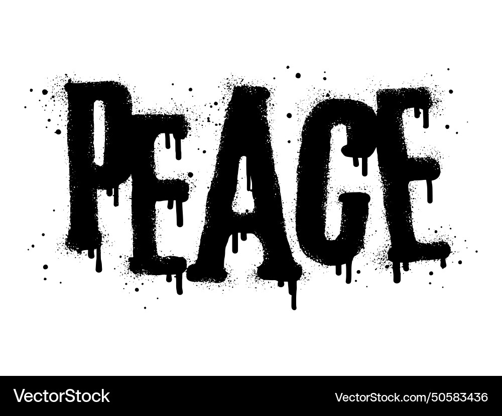 Spray painted graffiti peace word Royalty Free Vector Image