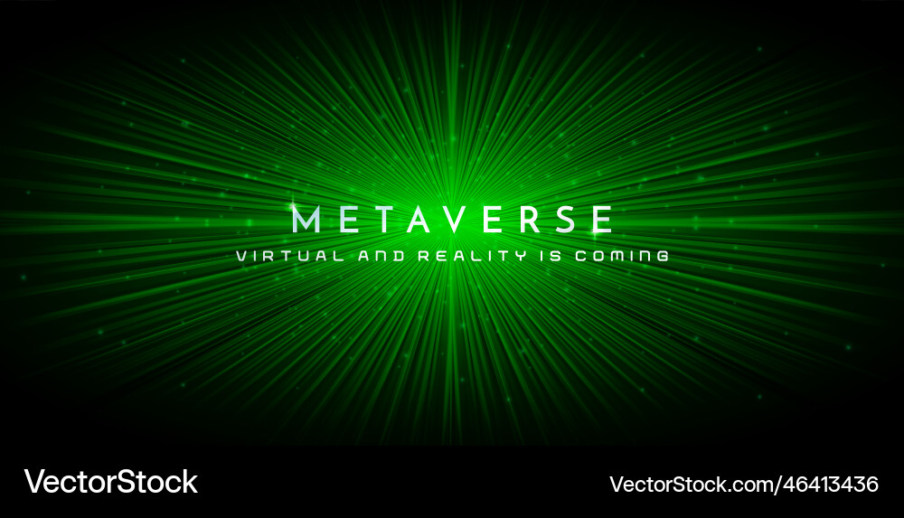 Spreading metaverse glowing lights background Vector Image