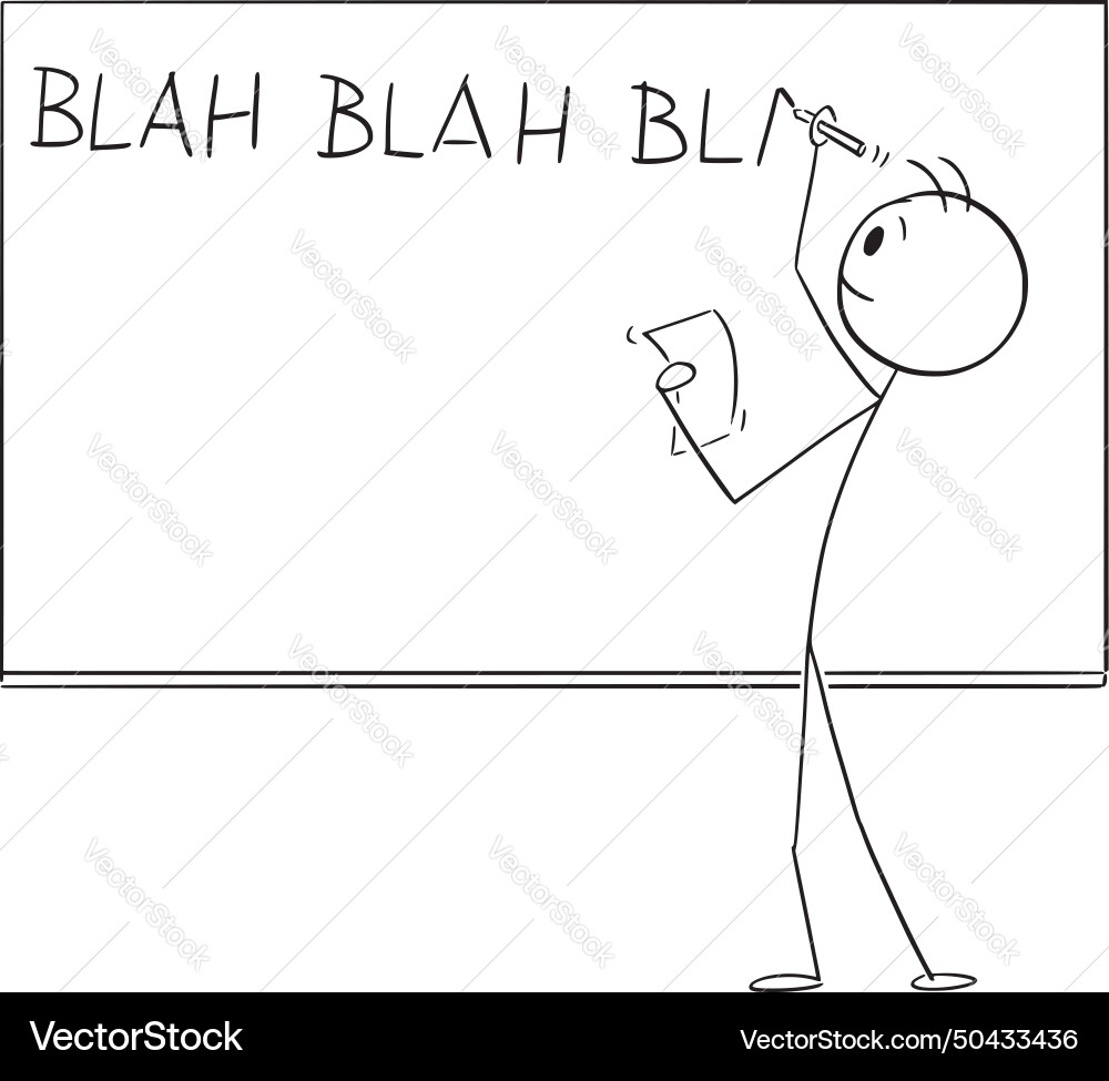 Teacher or student writing nonsence blah Vector Image