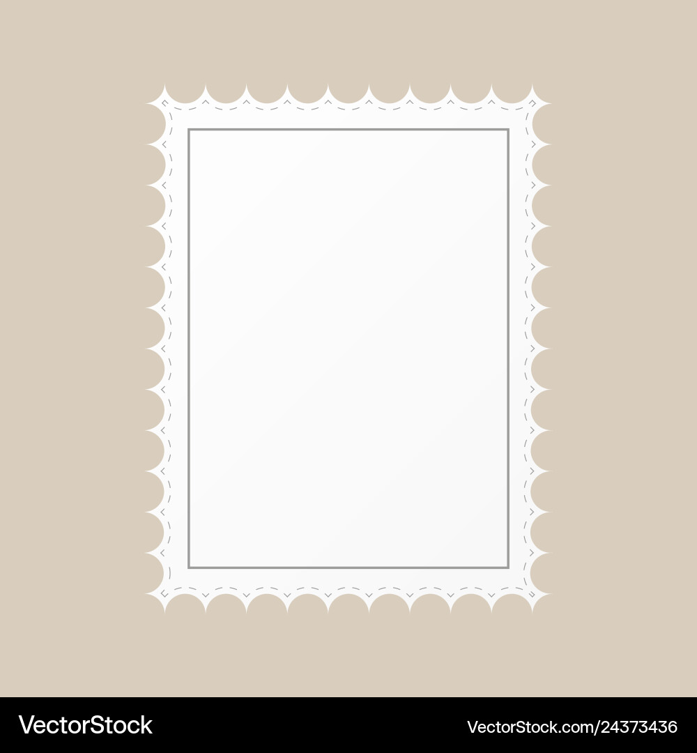 Template empty postage stamp on a brown background