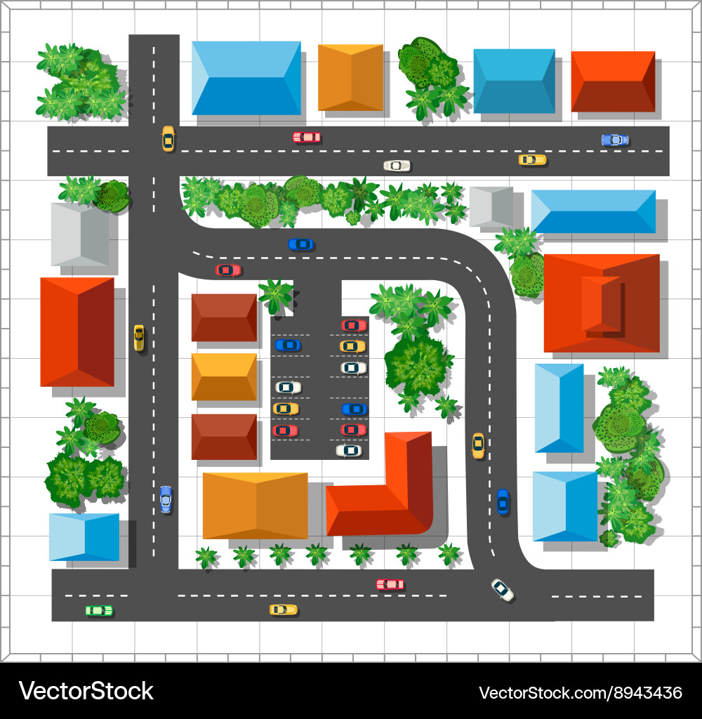 Top view of the city Royalty Free Vector Image