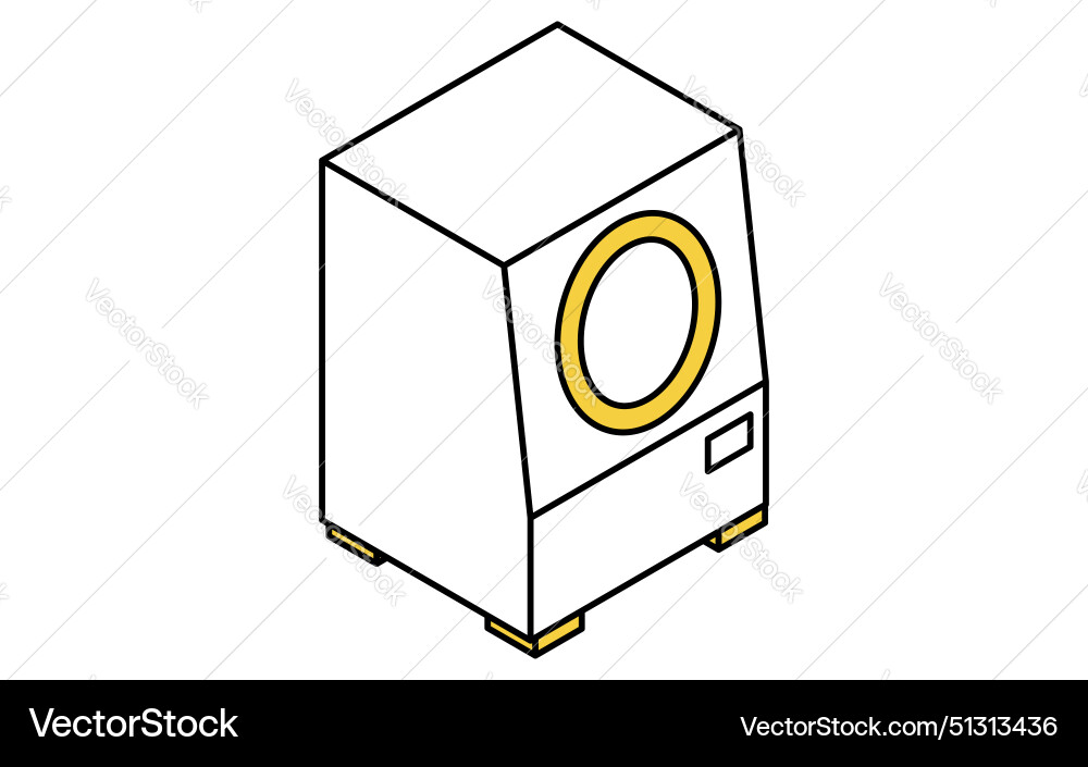 White appliances drum-type washerdryer isometric Vector Image