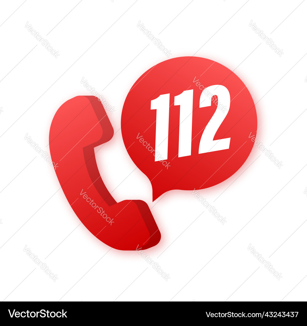 112 emergency call number sos symbol Royalty Free Vector