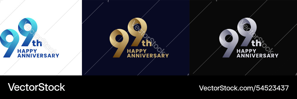 Abstract twist logo anniversary 99th happy Vector Image