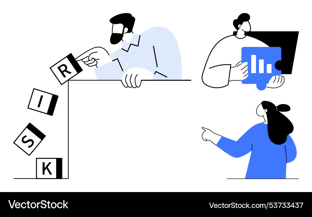 Business risk management concept with analytics Vector Image