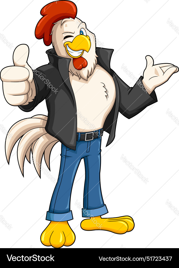 Cute chicken rooster cartoon character Royalty Free Vector
