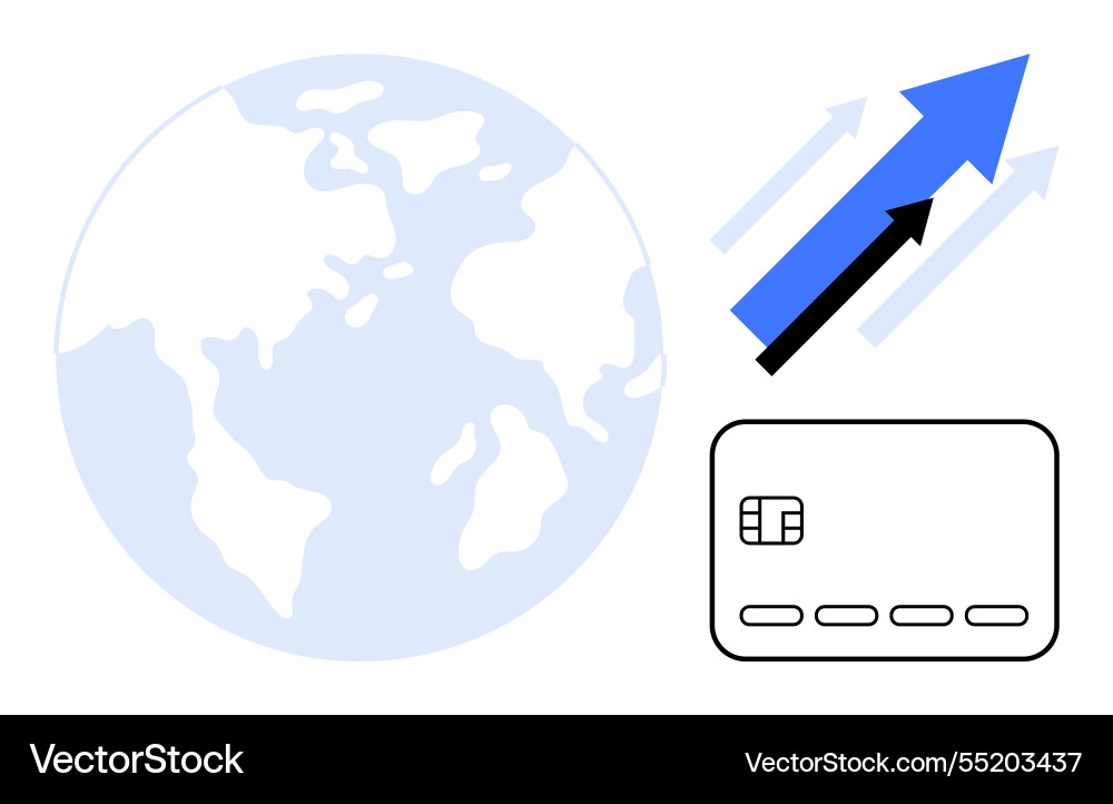 Global financial growth and credit card use Vector Image