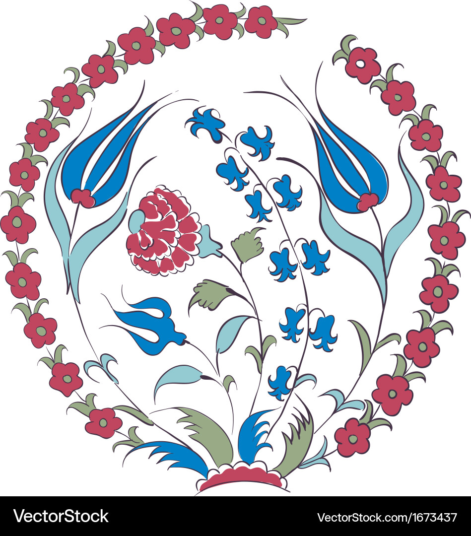 Iznik motif Royalty Free Vector Image - VectorStock