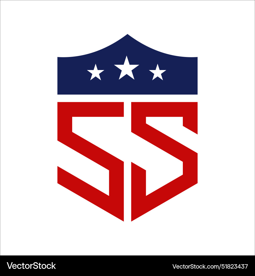 Patriotic ss logo design letter Royalty Free Vector Image