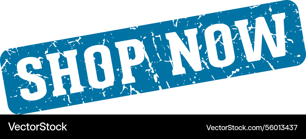 Shop now rectangular sign stamp Royalty Free Vector Image
