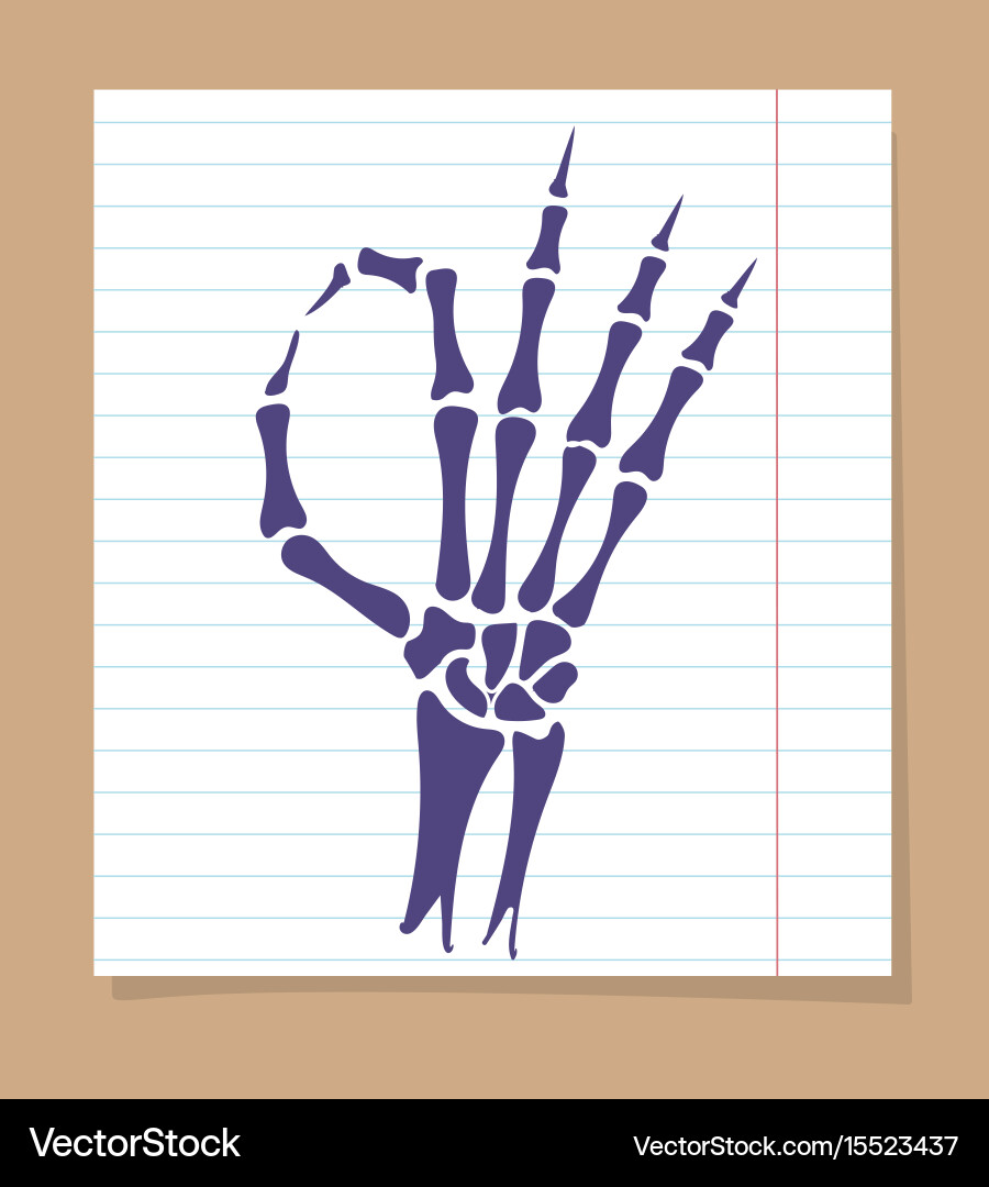 Skeleton hand ok sign Royalty Free Vector Image