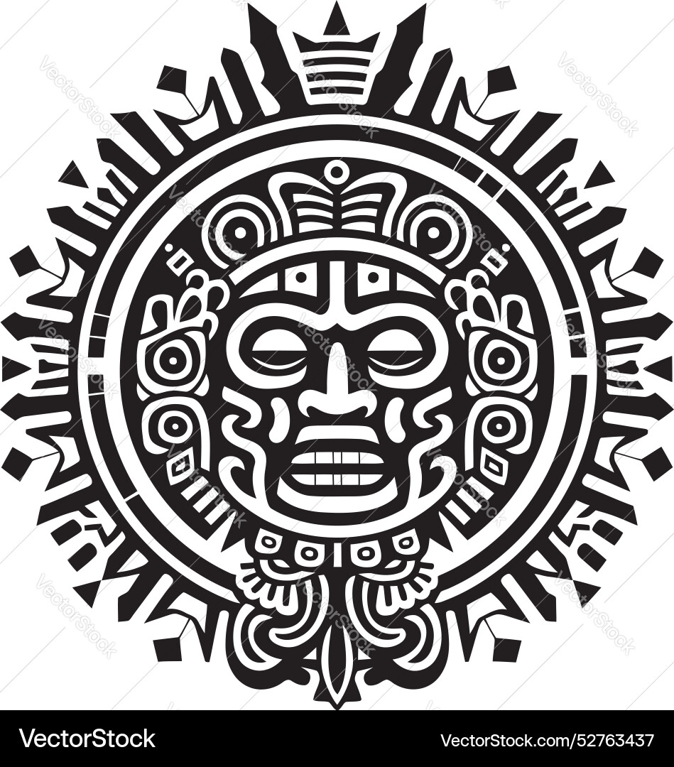 Vintage aztec inspiration transformed logo Vector Image