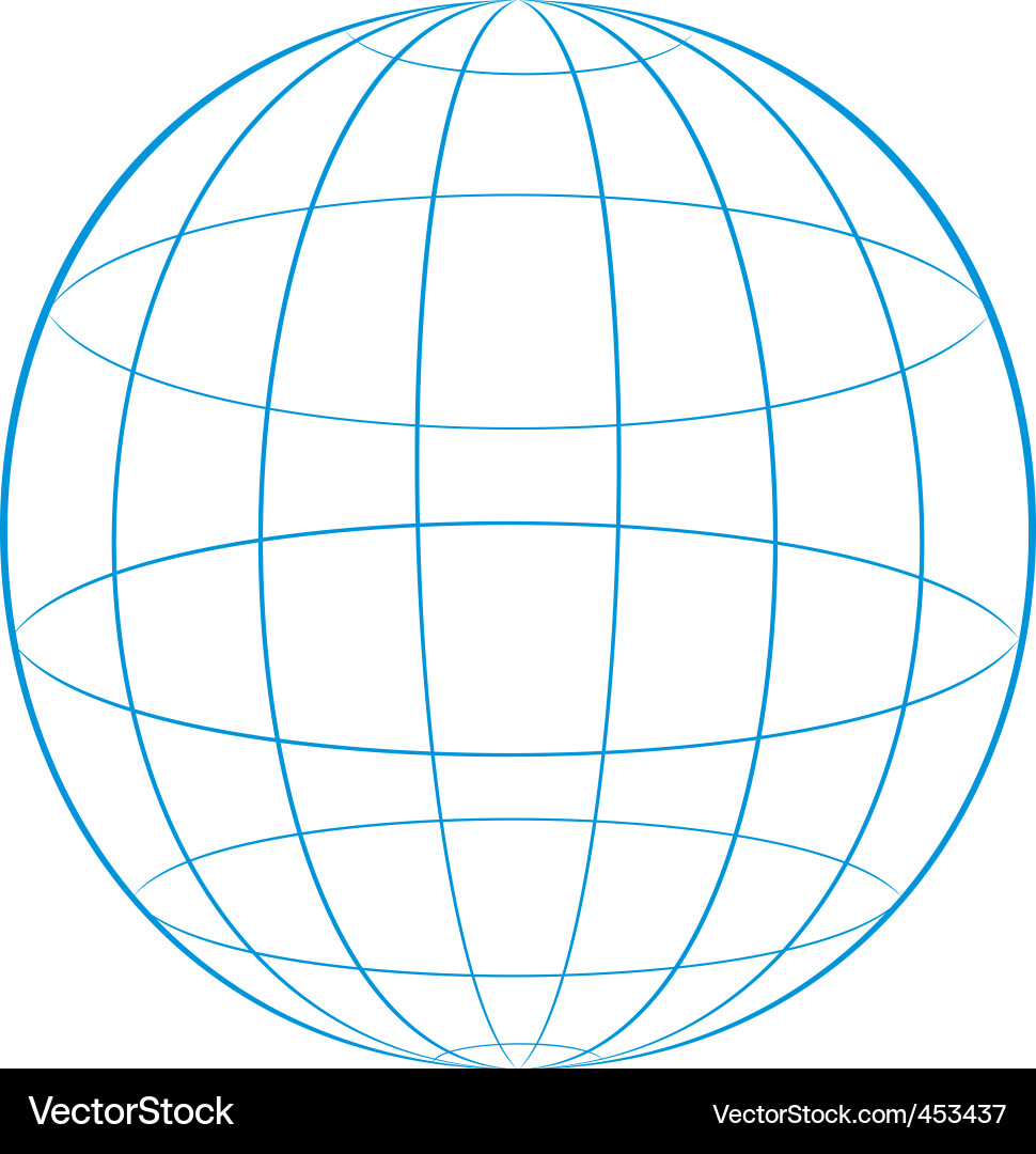 World Map Meridians and Parallels Royalty Free Vector Image