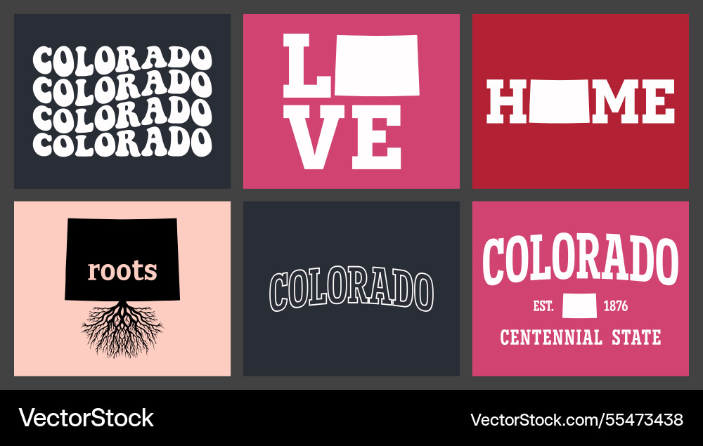 Colorado state text t shirt design Royalty Free Vector Image