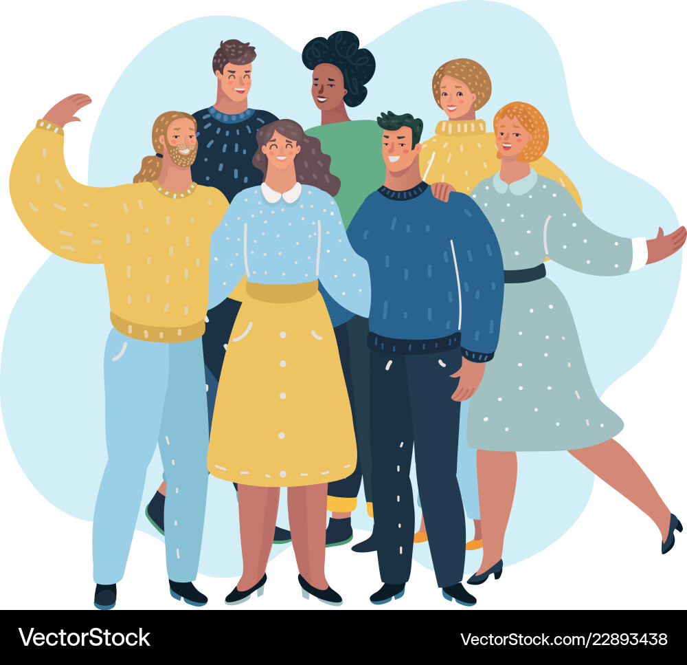 Group of people standing together Royalty Free Vector Image