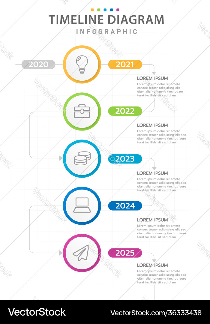 Infographic modern timeline diagram with annual Vector Image