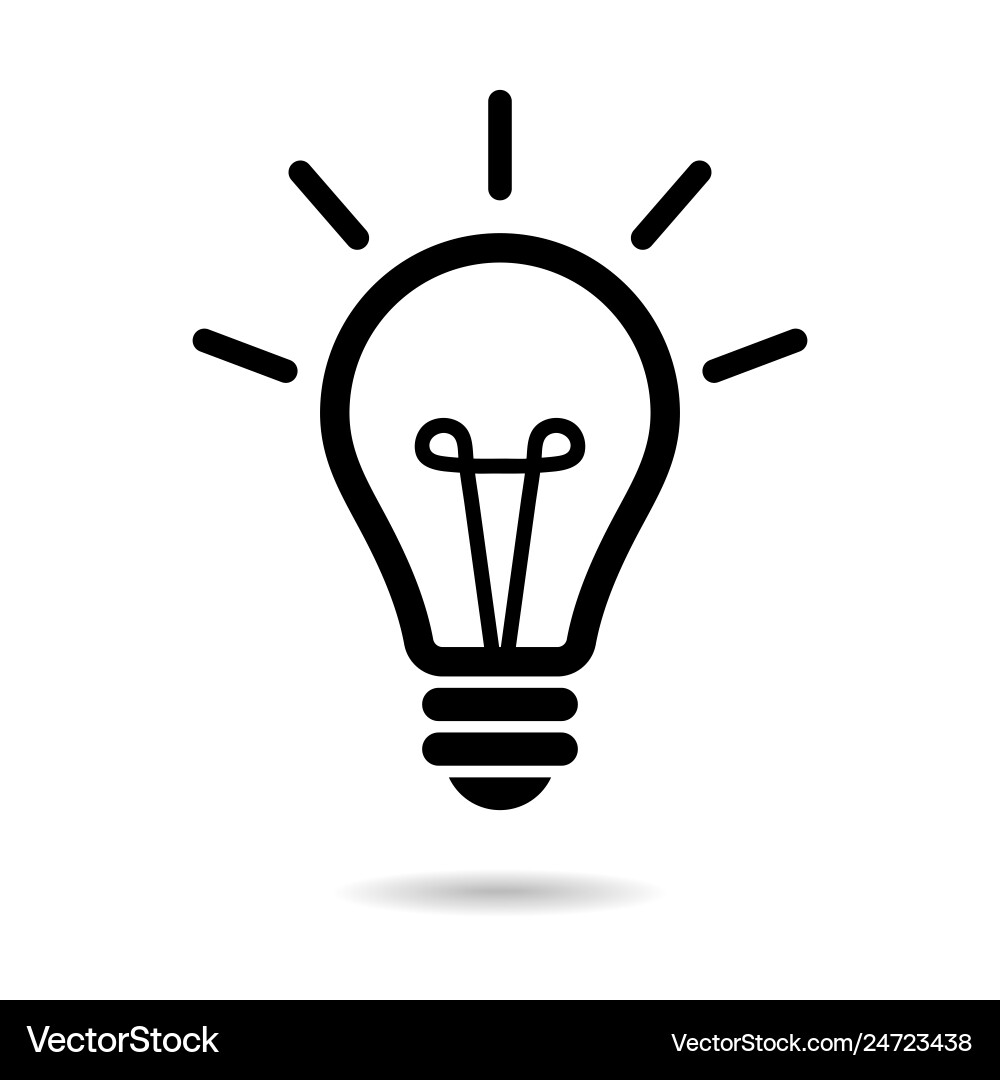 Light bulb line icon isolated on white Royalty Free Vector