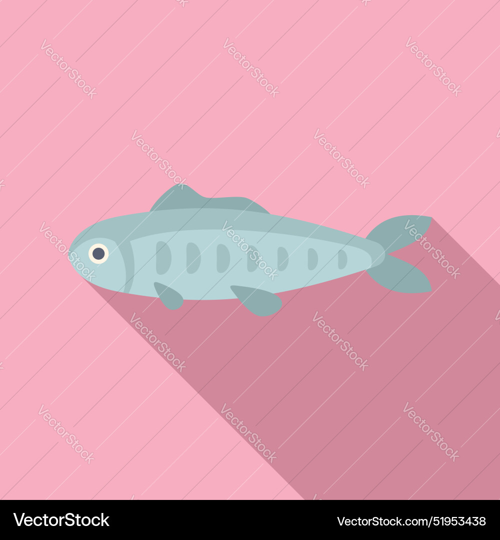Ocean fish swimming with long shadow on pink Vector Image