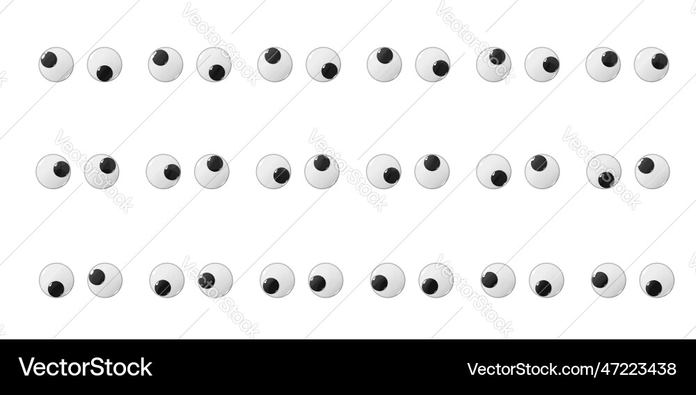 Plastic wobbly animated puppet toy doll eyes Vector Image