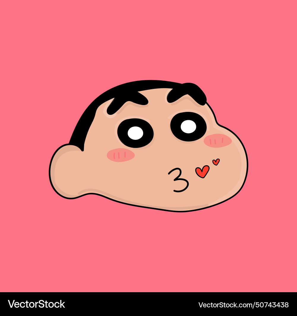 Shinchan cute pout face Royalty Free Vector Image