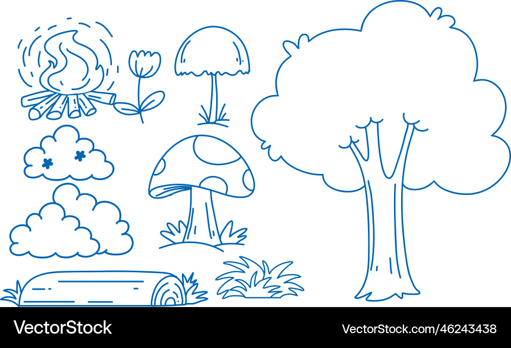 Simple doodle children drawing nature element Vector Image