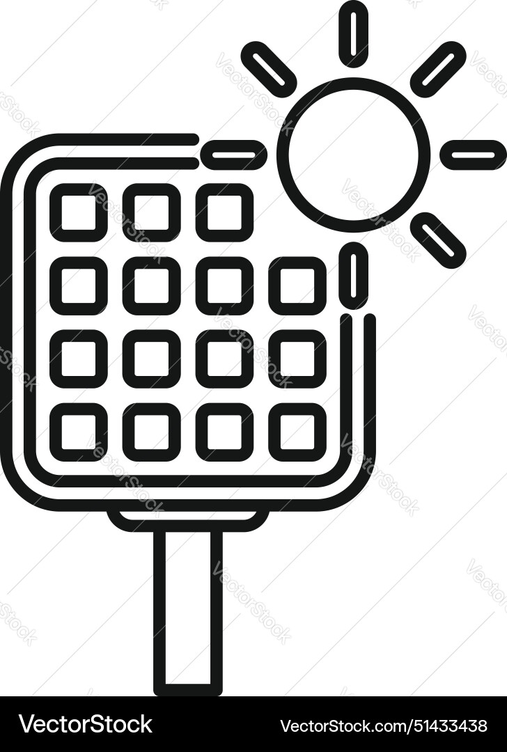 Solar panel icon with sun Royalty Free Vector Image