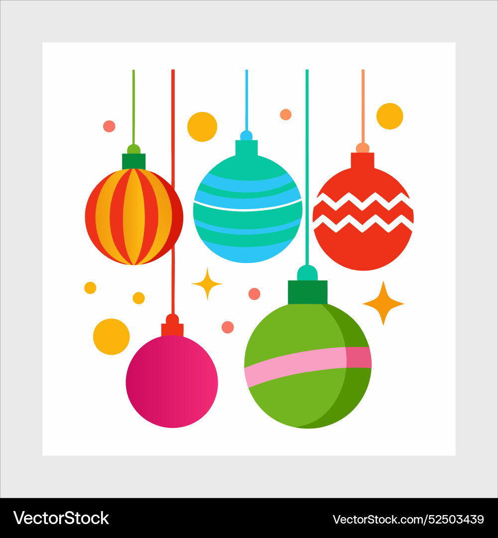 Christmas ornaments icons Royalty Free Vector Image