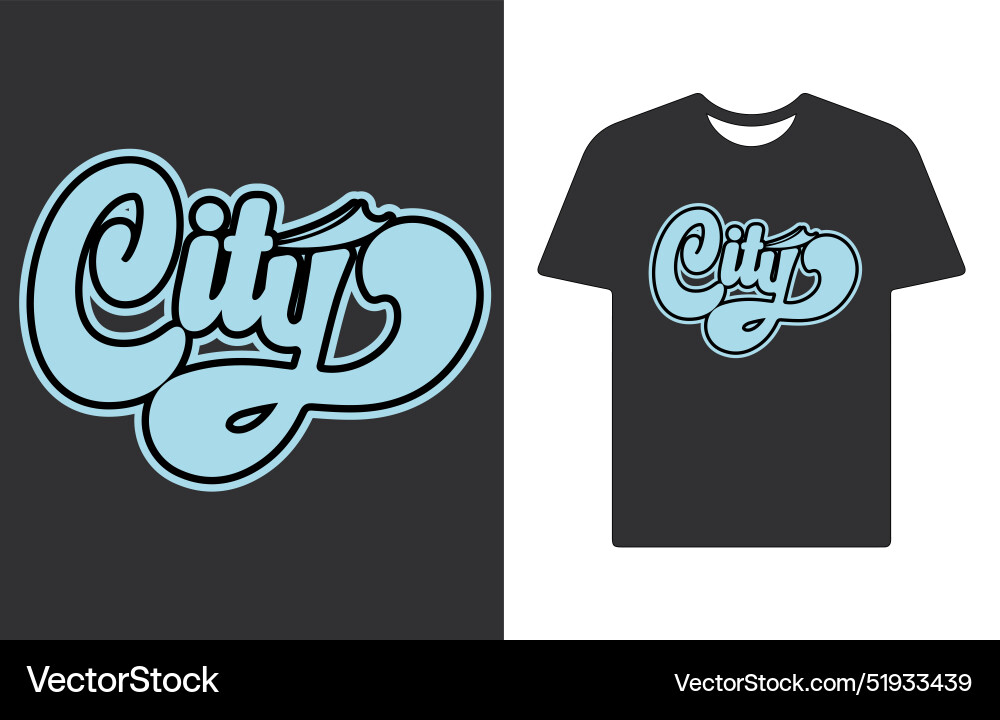 City text lettering graffiti typography art Vector Image