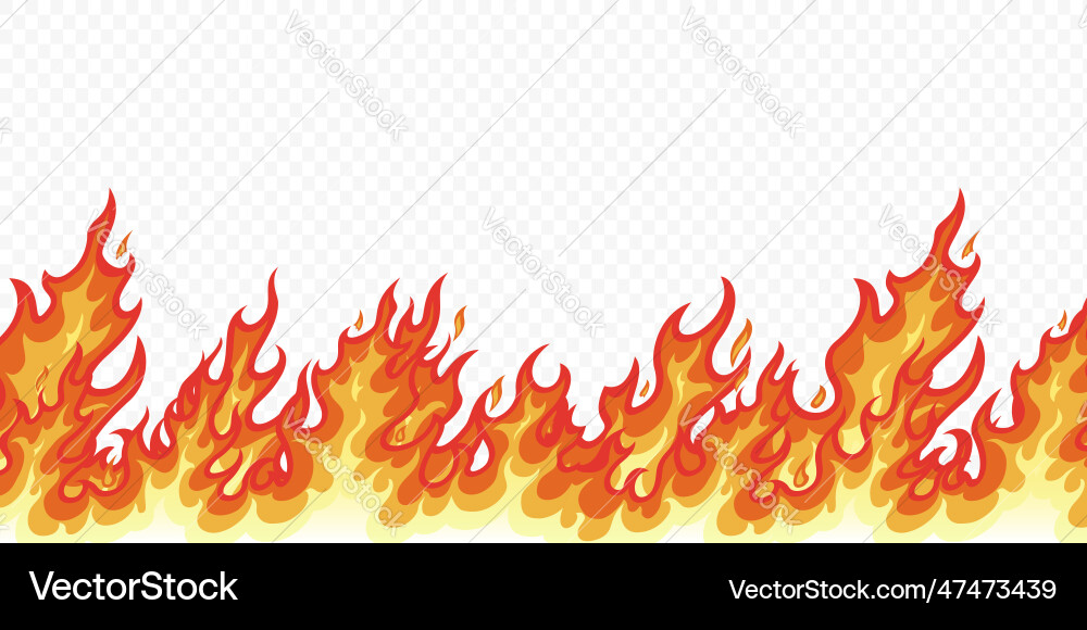 Flame pattern fire template isolated Royalty Free Vector