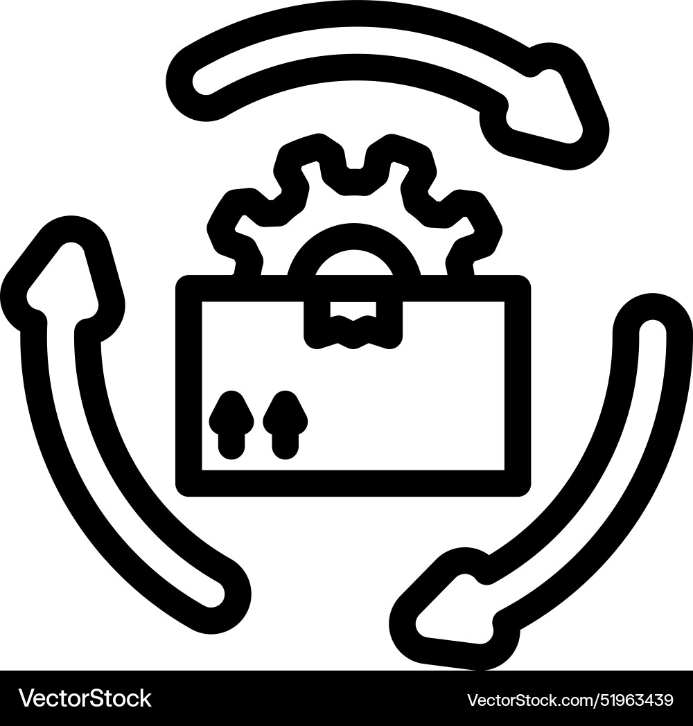 Inventory management business process line icon Vector Image