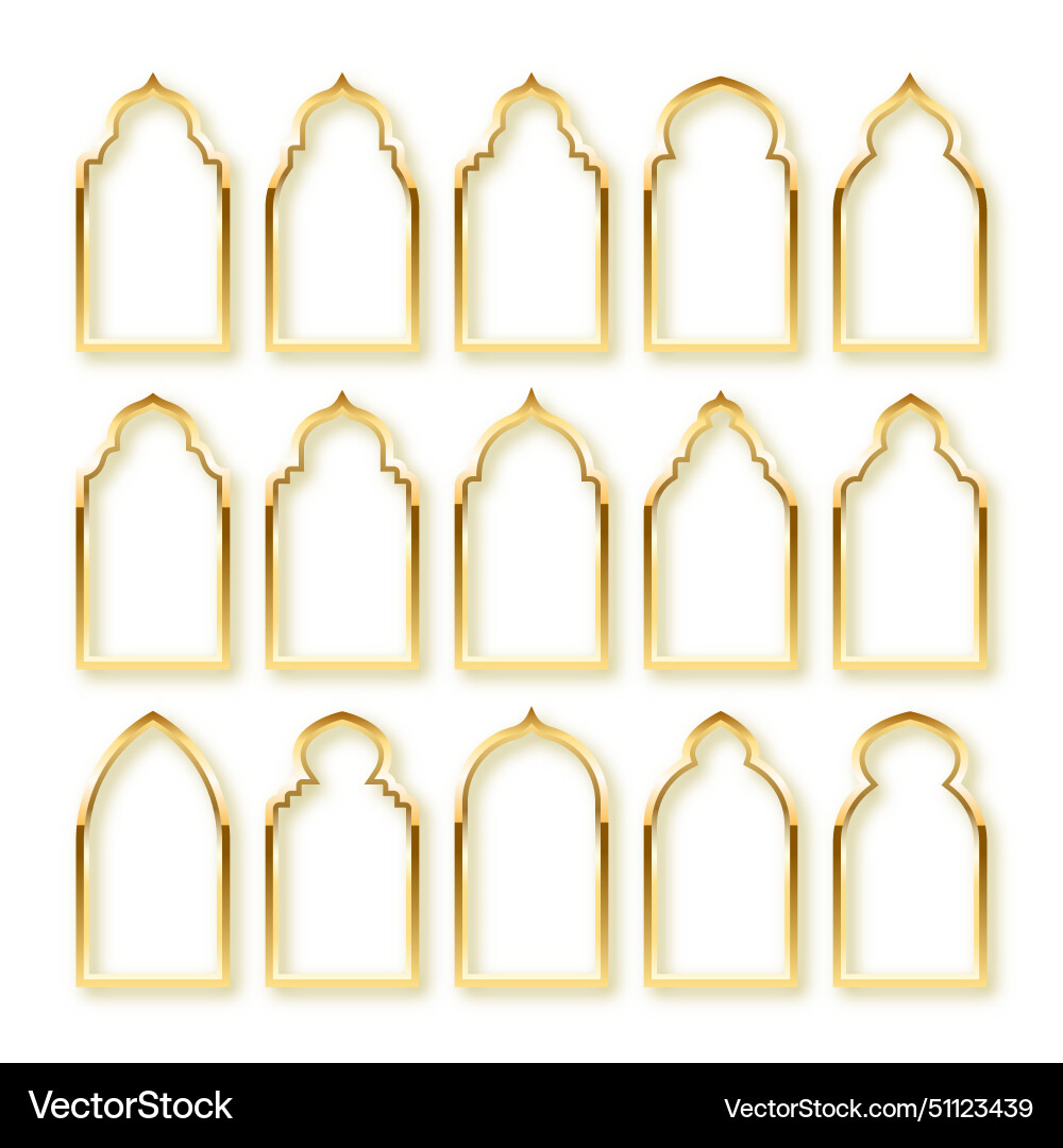 Islamic frames oriental style golden arabic Vector Image