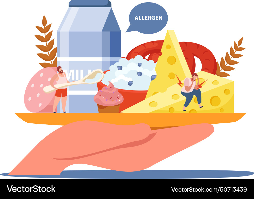 Lactose and gluten intolerance composition Vector Image