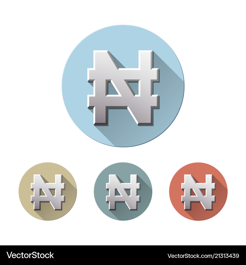 Nigerian naira currency sign Royalty Free Vector Image