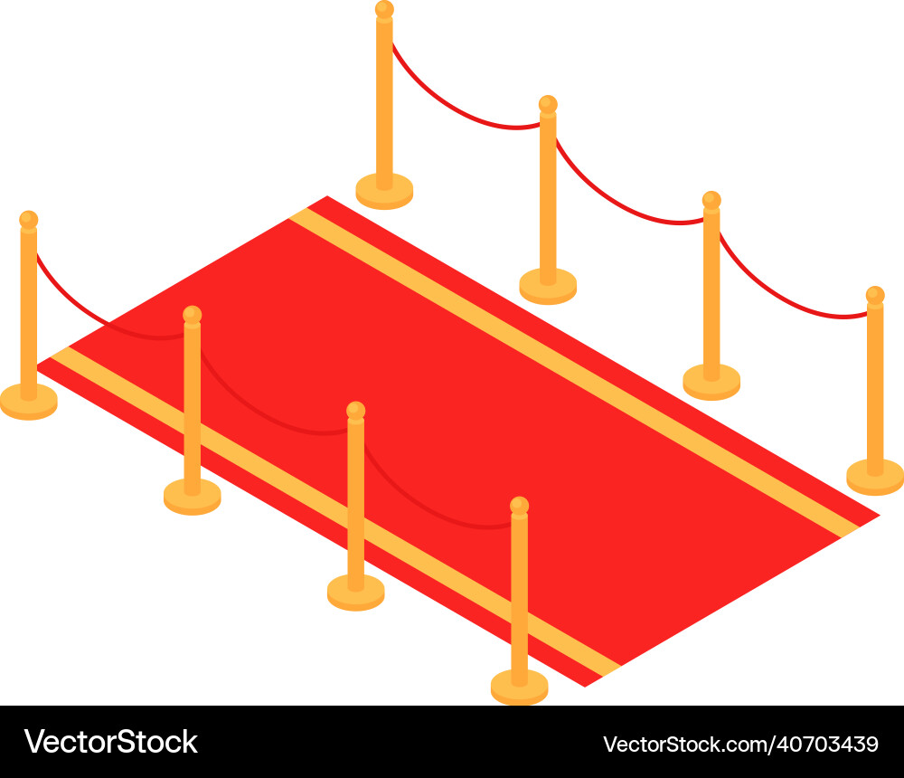 Red carpet isometric composition Royalty Free Vector Image