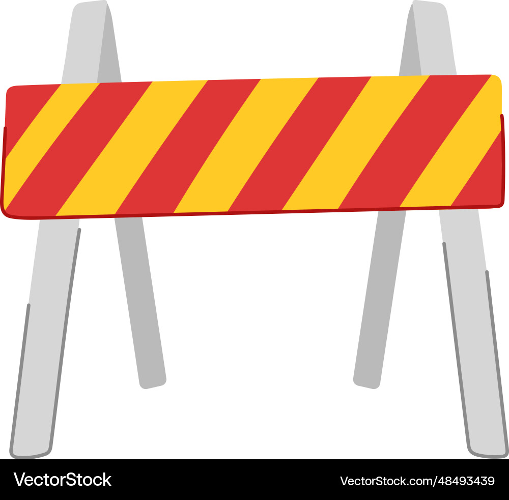 Safety road barrier cartoon Royalty Free Vector Image