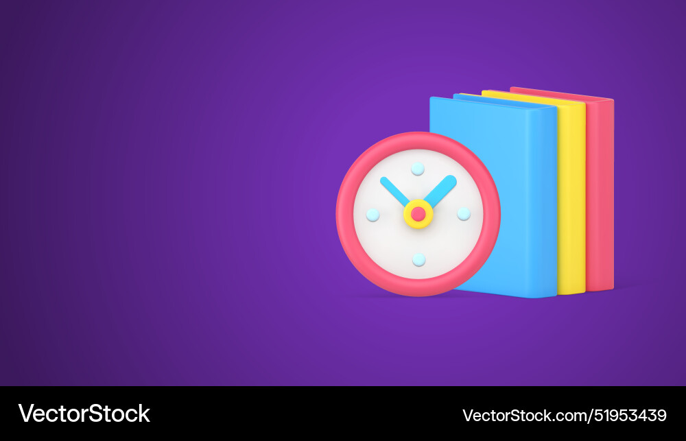 Time to learning book education reading back Vector Image