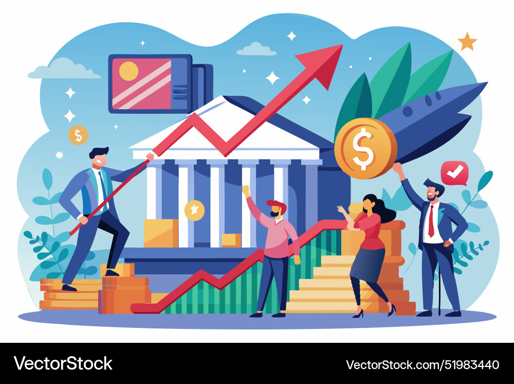 Federal reserve interest rate hike Royalty Free Vector Image