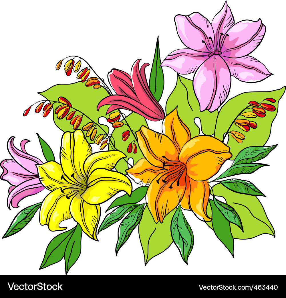 Flower background lily Royalty Free Vector Image