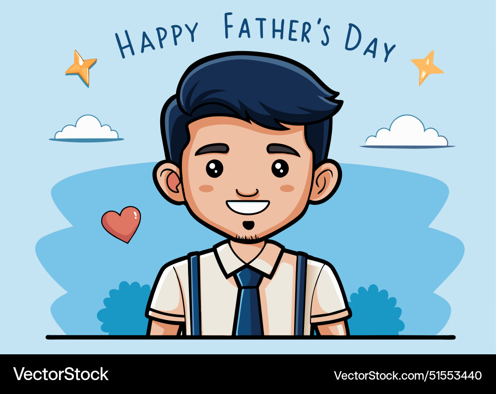 Happy fathers day - smiling father character Vector Image