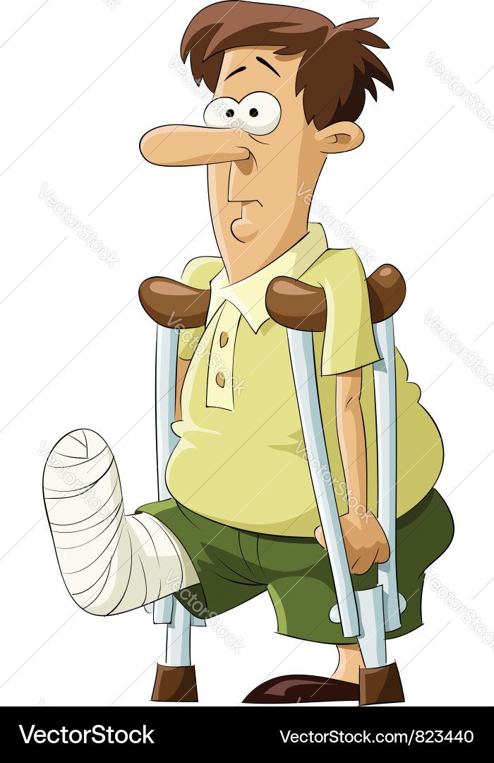 Injured Man with Bandage Royalty Free Vector Image