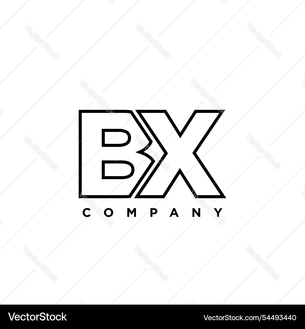 Letter b and x bx logo design template minimal Vector Image