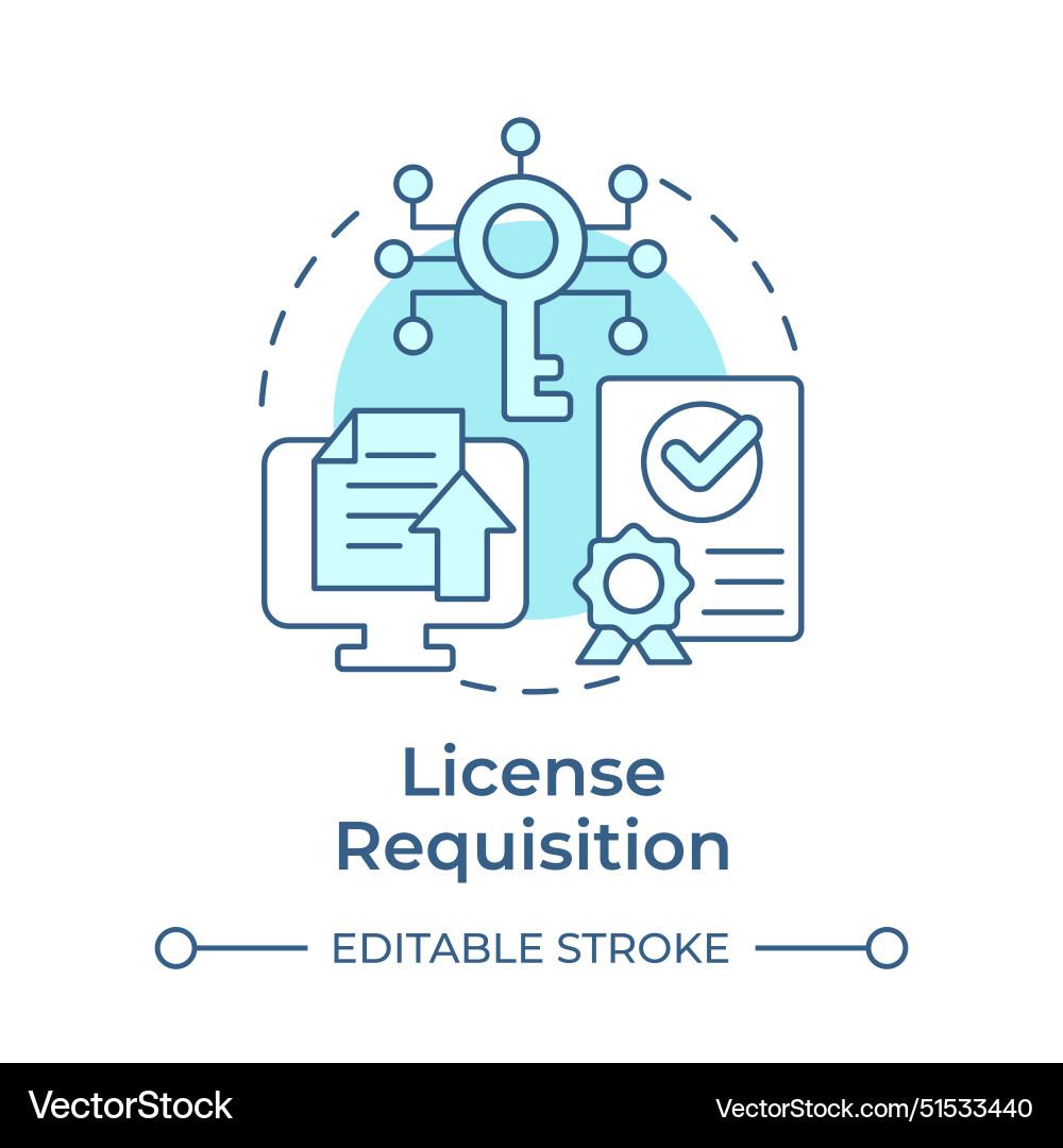 License requisition soft blue concept icon Vector Image