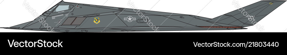 Lockheed F-117 Nighthawk Stealth Fighter Vector Image