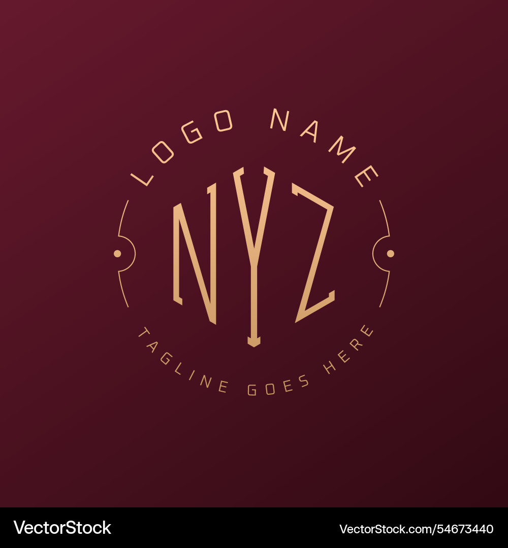 Luxury nyz logo design elegant letter Royalty Free Vector