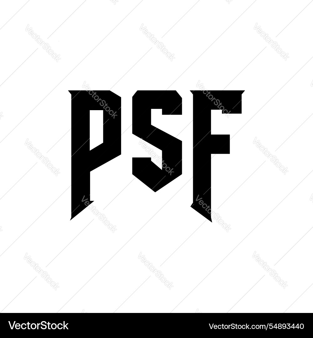 Psf letter logo design for technology company Vector Image