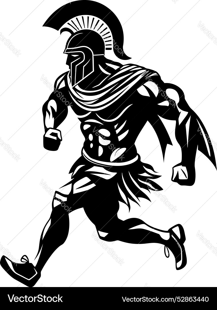 Racing roman gladiator sprint swift spartan Vector Image