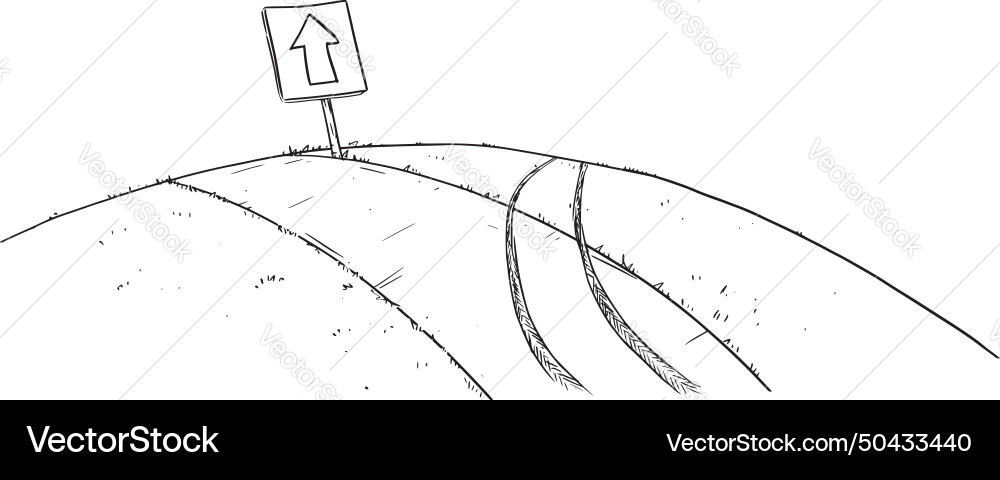 Road going forward and your way cartoon Royalty Free Vector