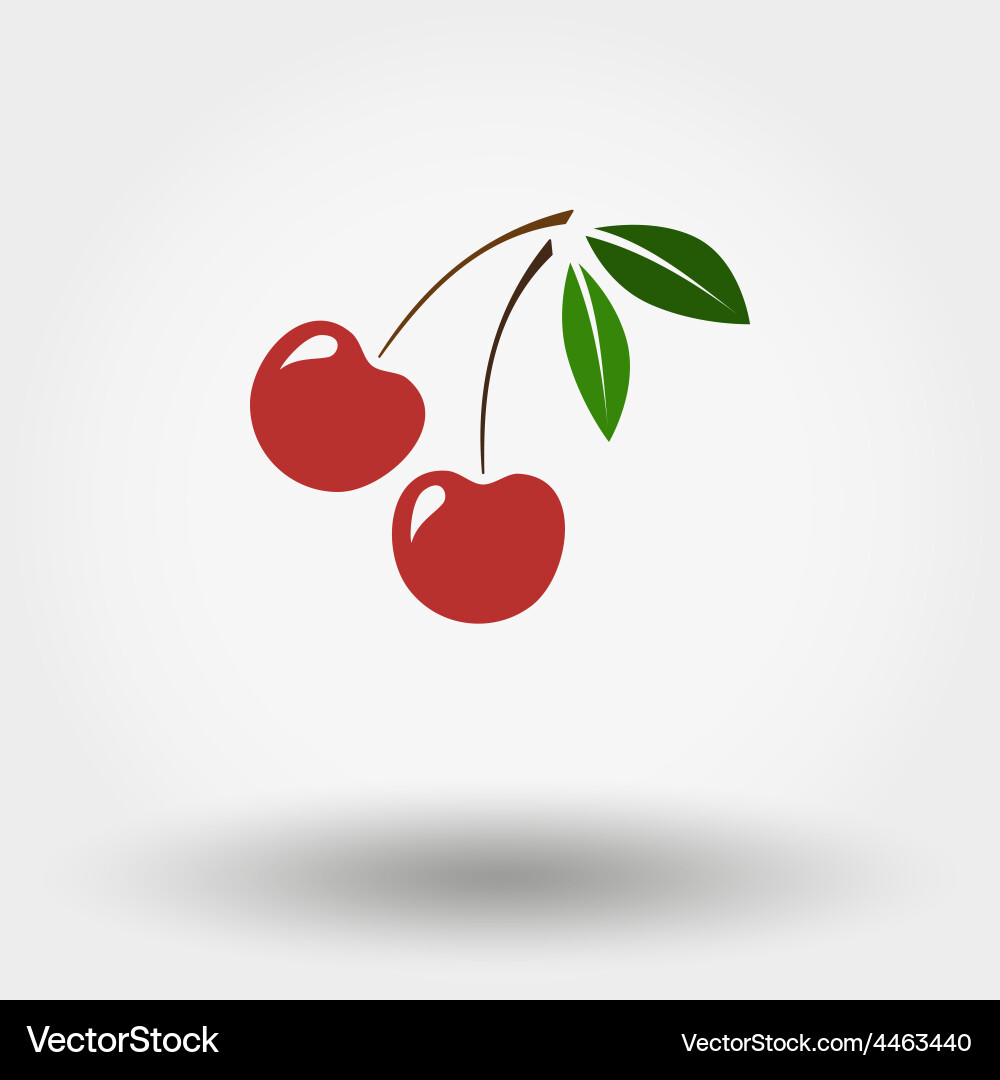 Single Cherry Icon Royalty Free Vector Image - VectorStock